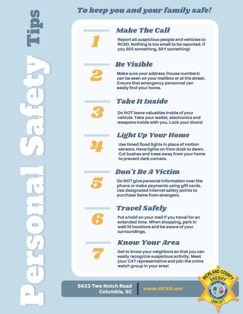 Crime Prevention Tips – Richland County Sheriff’s Department – SC