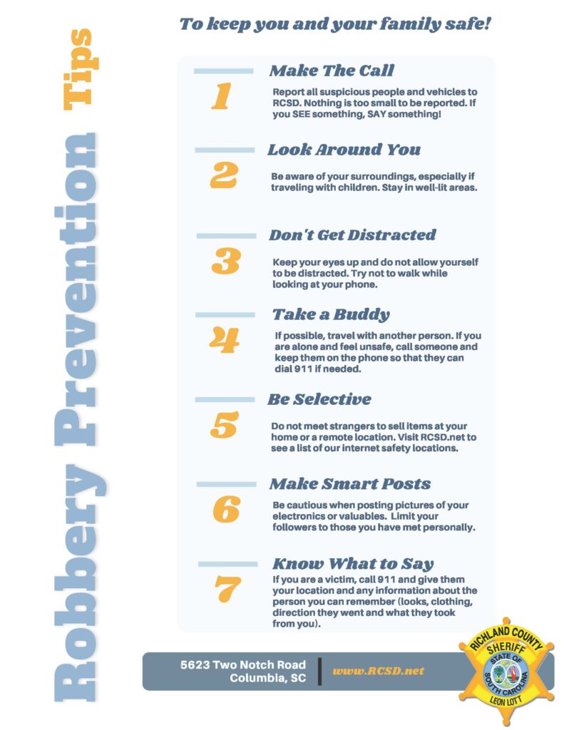 Crime Prevention Tips – Richland County Sheriff’s Department – SC